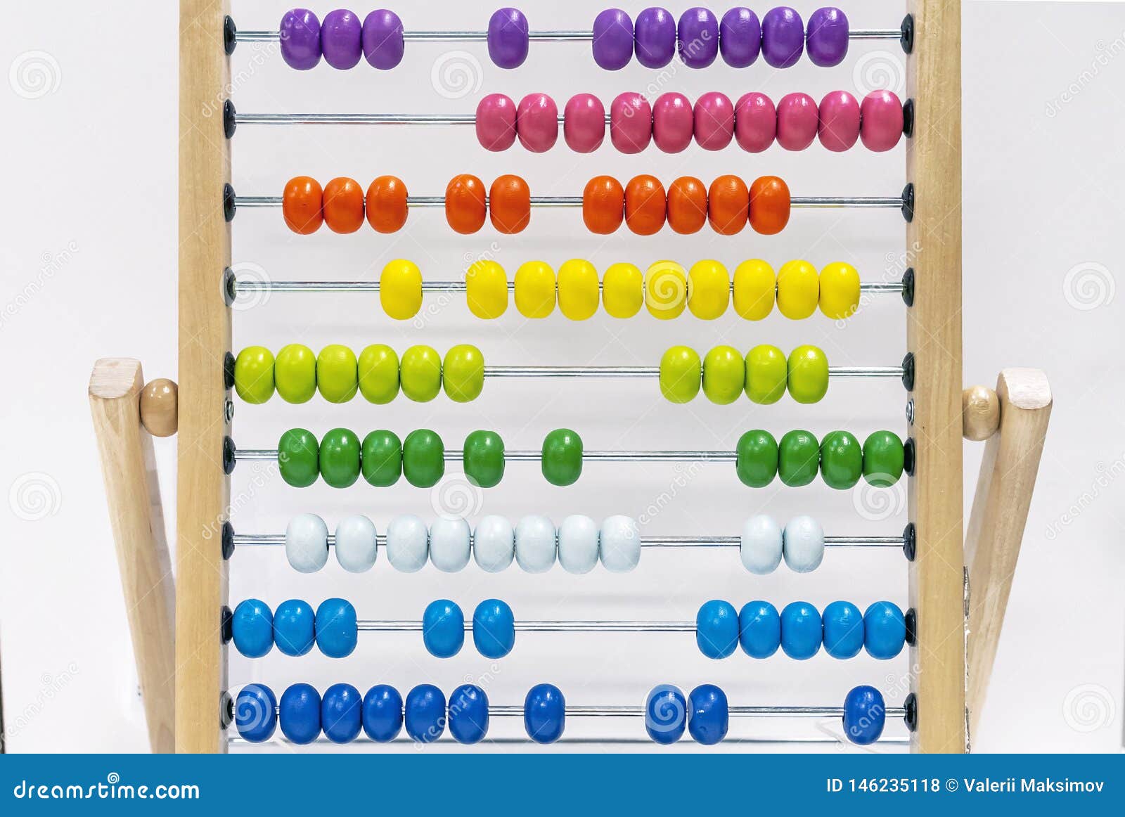 Children`s Wooden Abacus on an White Background Stock Photo - Image of ...