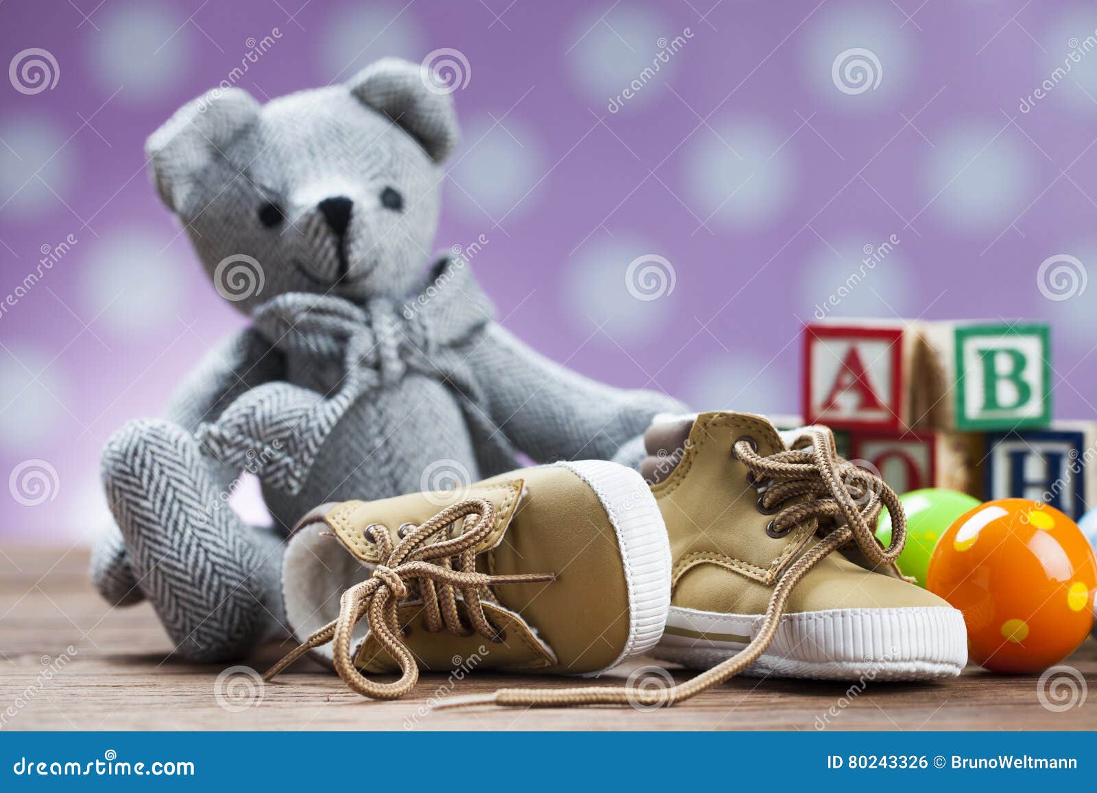 Children`s World Toy on a Wooden Background. Stock Photo - Image of ...