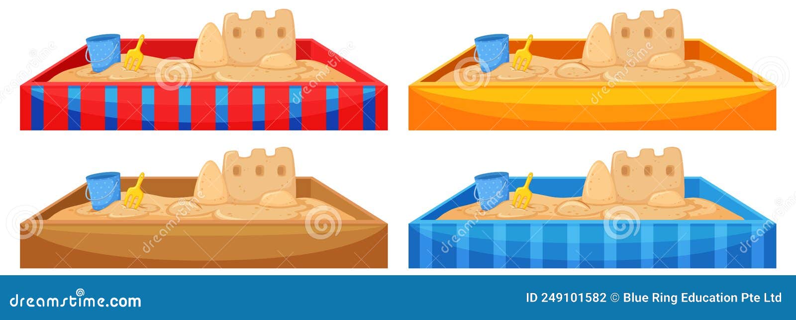 Children Sand Pit on White Background Stock Vector - Illustration of ...