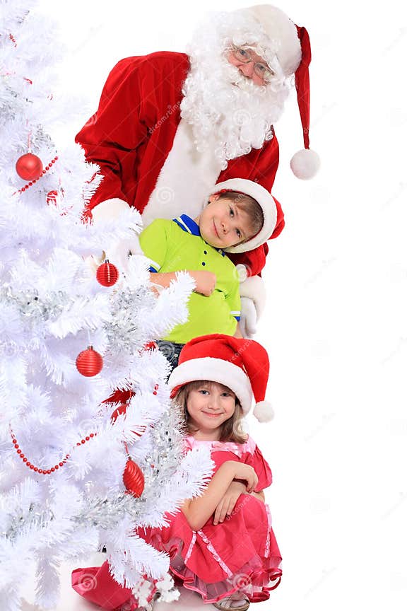 Children and santa stock photo. Image of claus, cheerful - 17043384