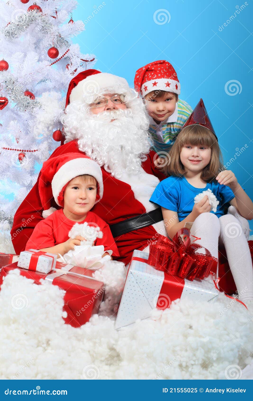 Children with santa stock image. Image of clothing, merry - 21555025