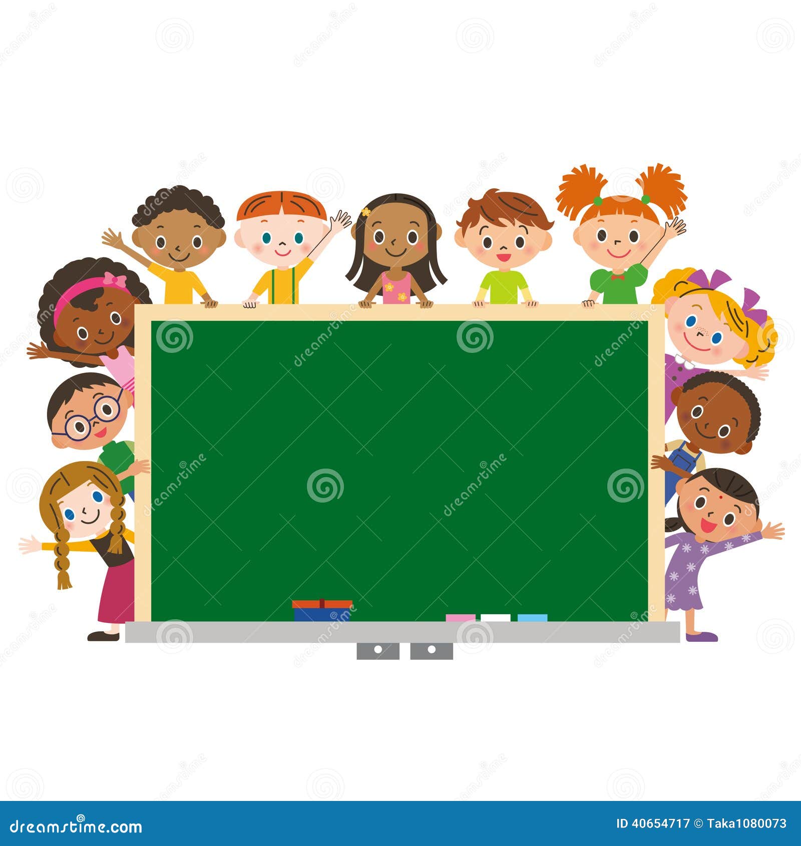 Children with schoolboard stock vector. Illustration of english - 40654717