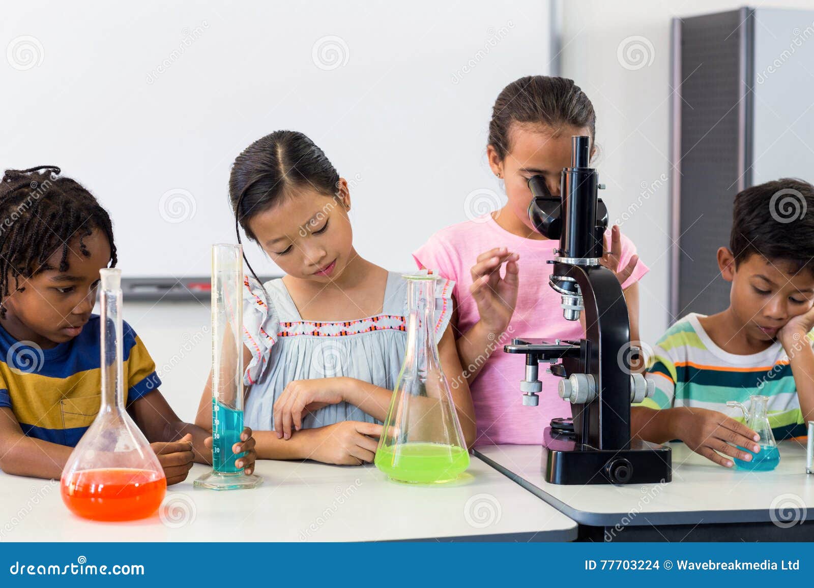 Children with Scientific Equipment Stock Photo - Image of group, front ...