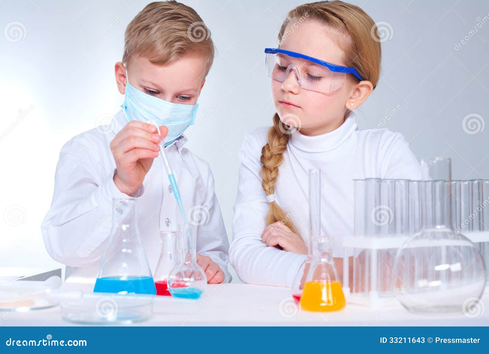 Children scientists stock image. Image of biotechnology - 33211643