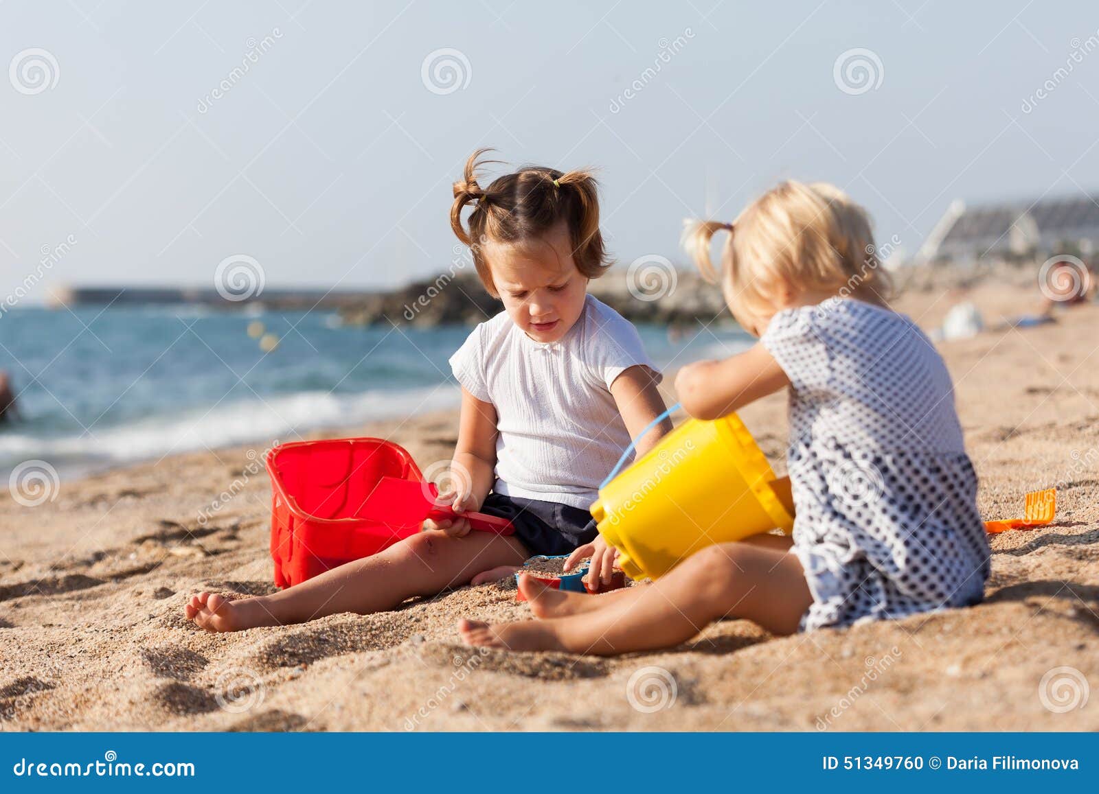 Children at the Seaside Playing Stock Photo - Image of play, leisure ...