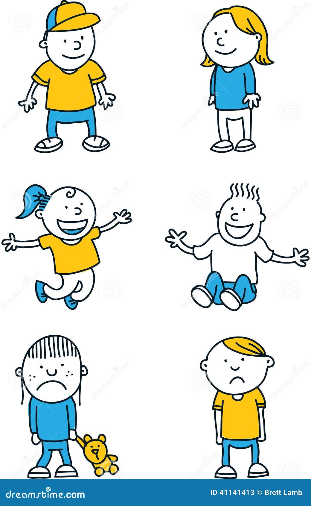 Children Set stock illustration. Illustration of crying - 41141413
