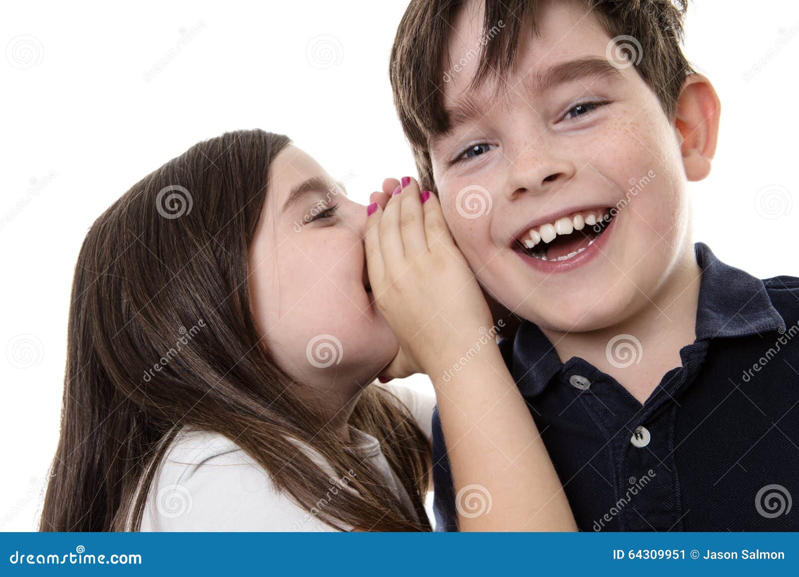 Children sharing a secret stock image. Image of hand - 64309951
