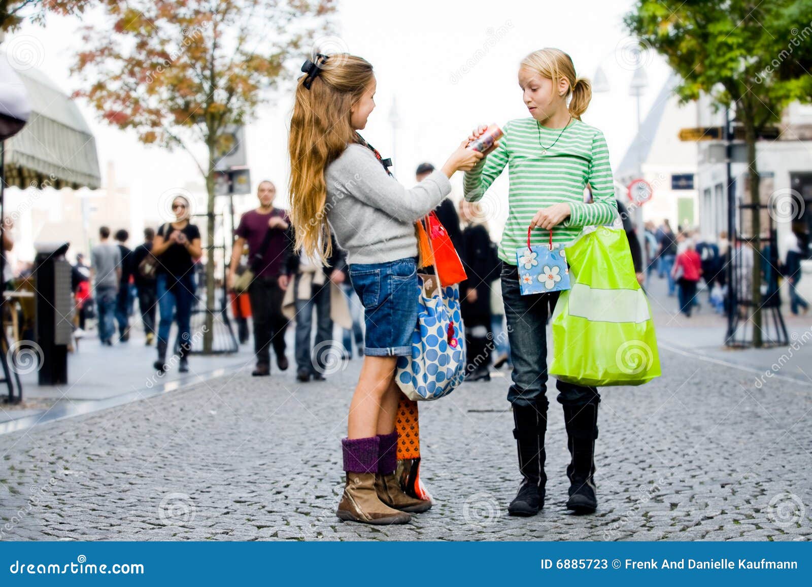 Children are shopping stock image. Image of street, girlfriends - 6885723