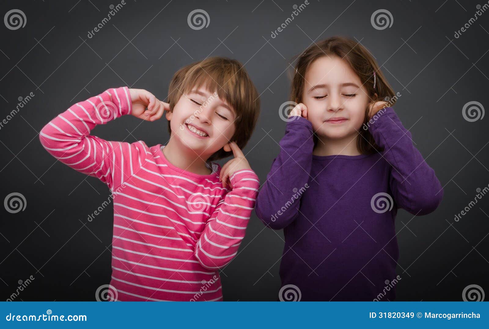 Children shout the ears stock image. Image of silence - 31820349