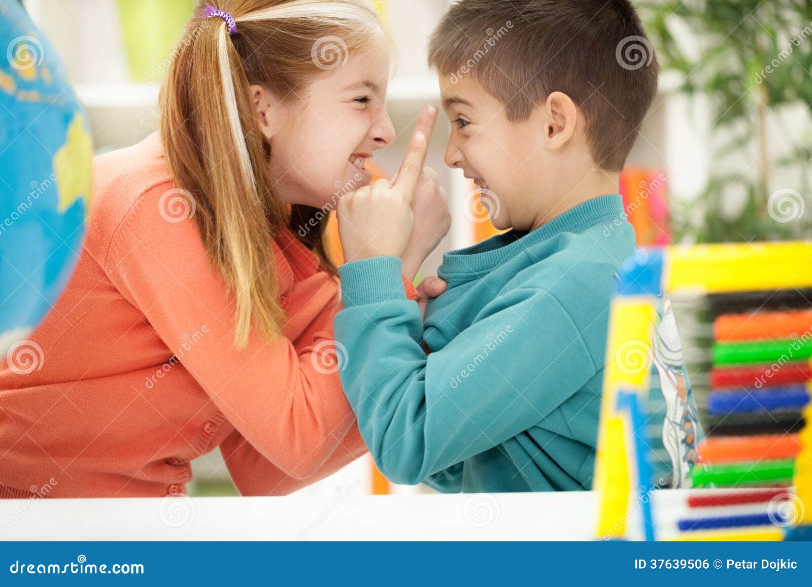 Children Shouting Out Alphabet Letters. Speech Therapy Concept Over ...