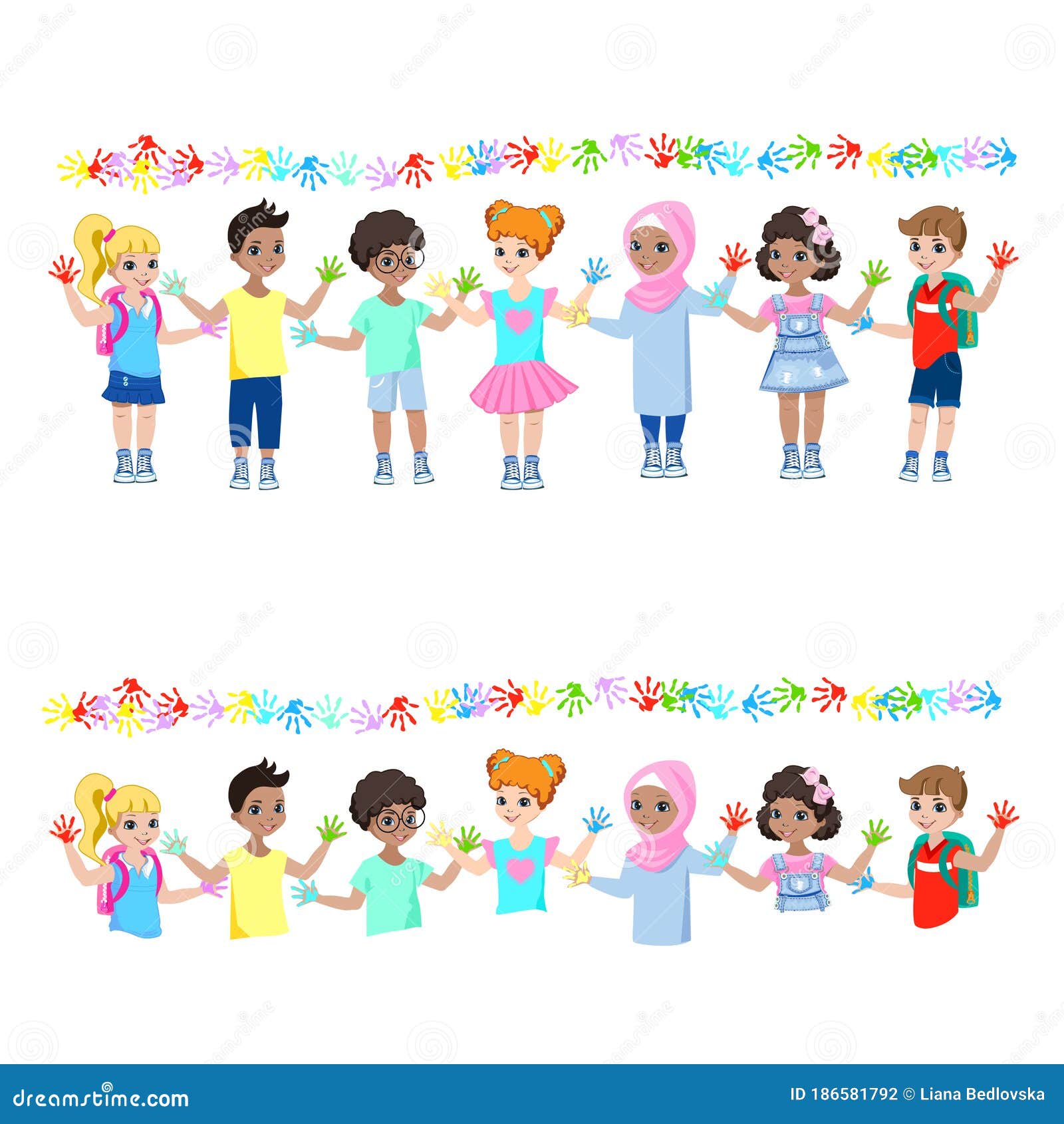 Children Show Thumb Up Sign, Silhoutte. Vector Illustration ...