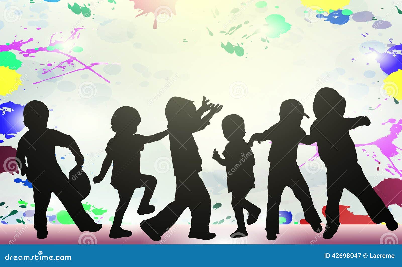 Children silhouettes stock vector. Illustration of time - 42698047