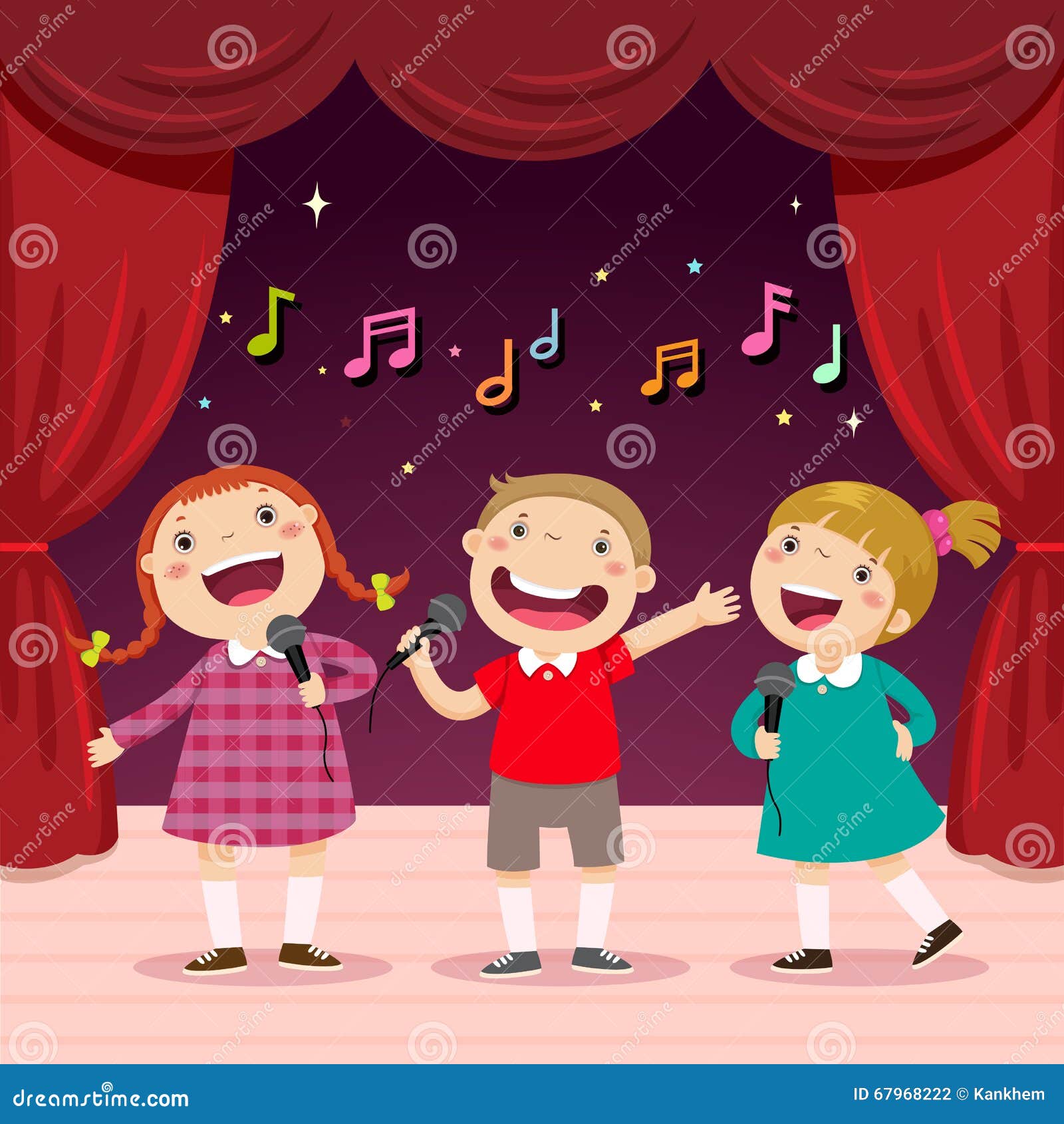 Sing Cartoon Vector | CartoonDealer.com #2302663