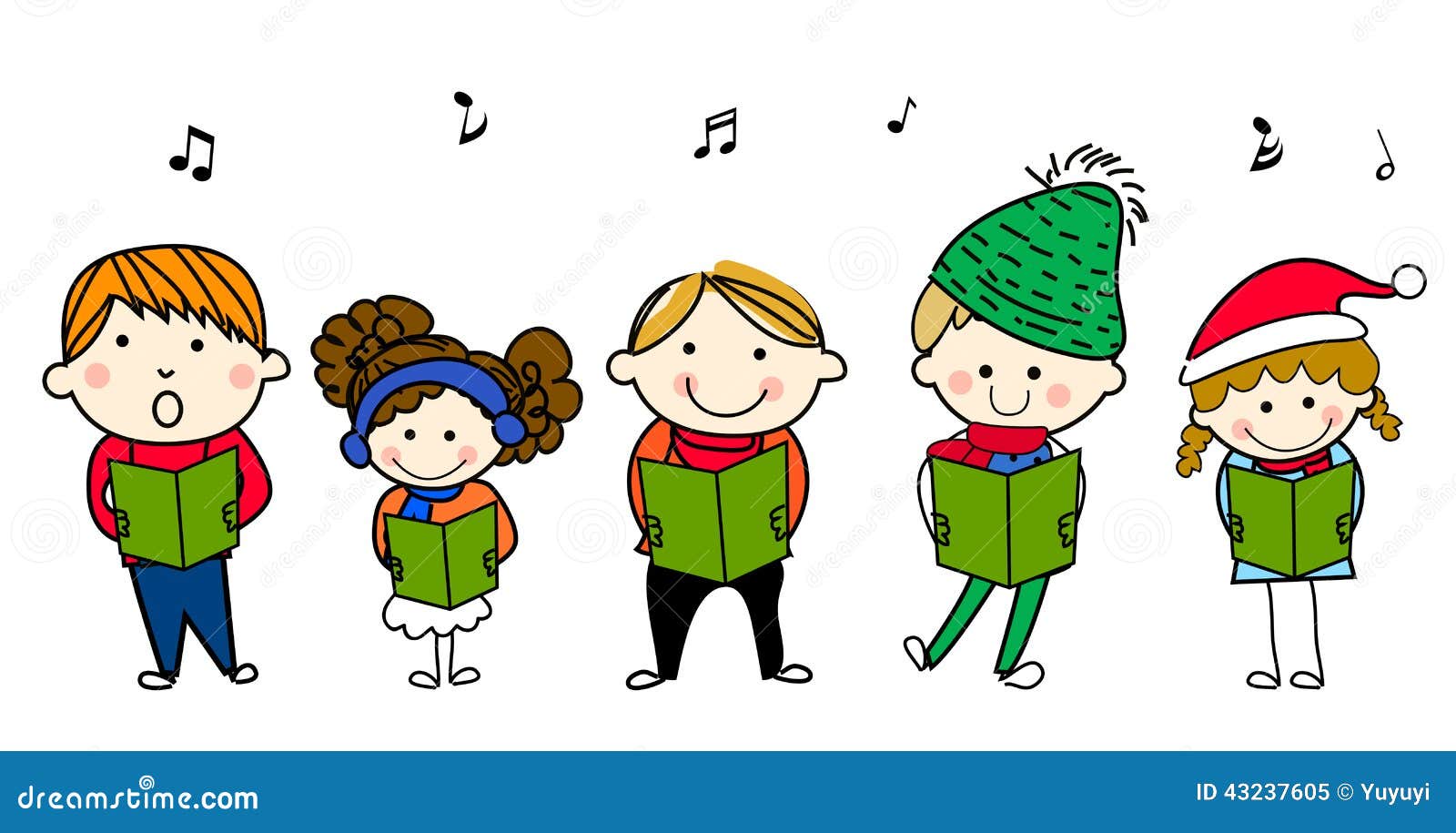 Children Singing Songs, Colorful Cartoon | CartoonDealer.com #66357505