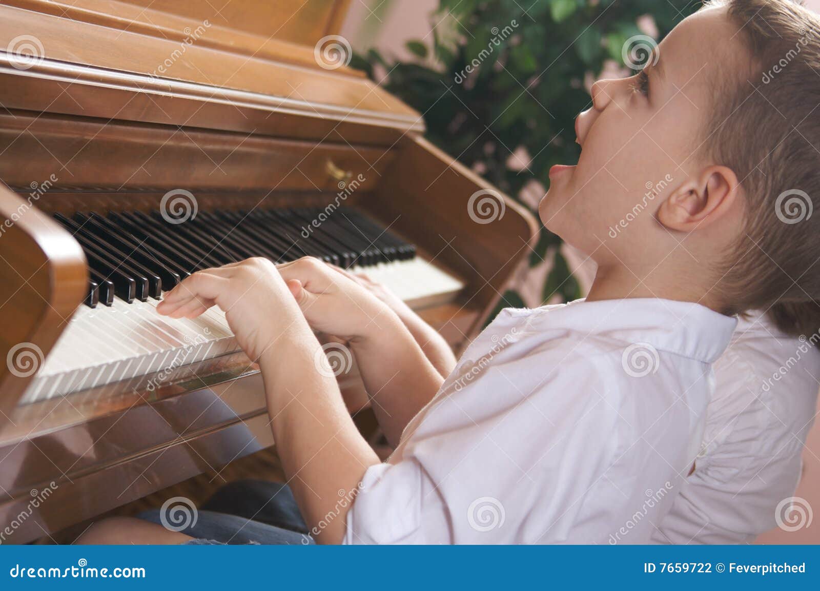 Children Singing & Playing the Piano Stock Photo - Image of adolescent ...