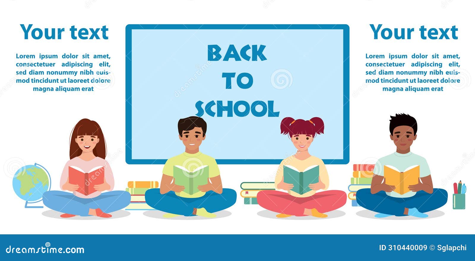 Children Sit and Read Books are Preparing To Back To School Stock ...