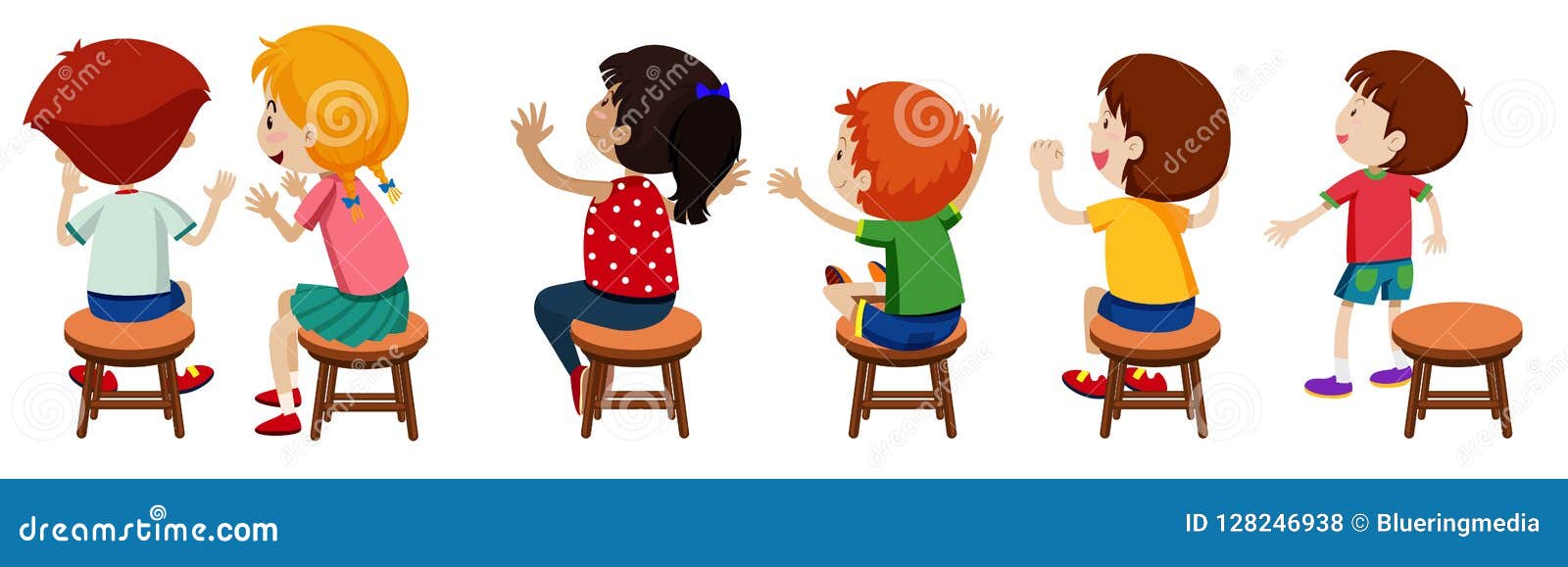 Children sitting on chairs stock vector. Illustration of audience ...