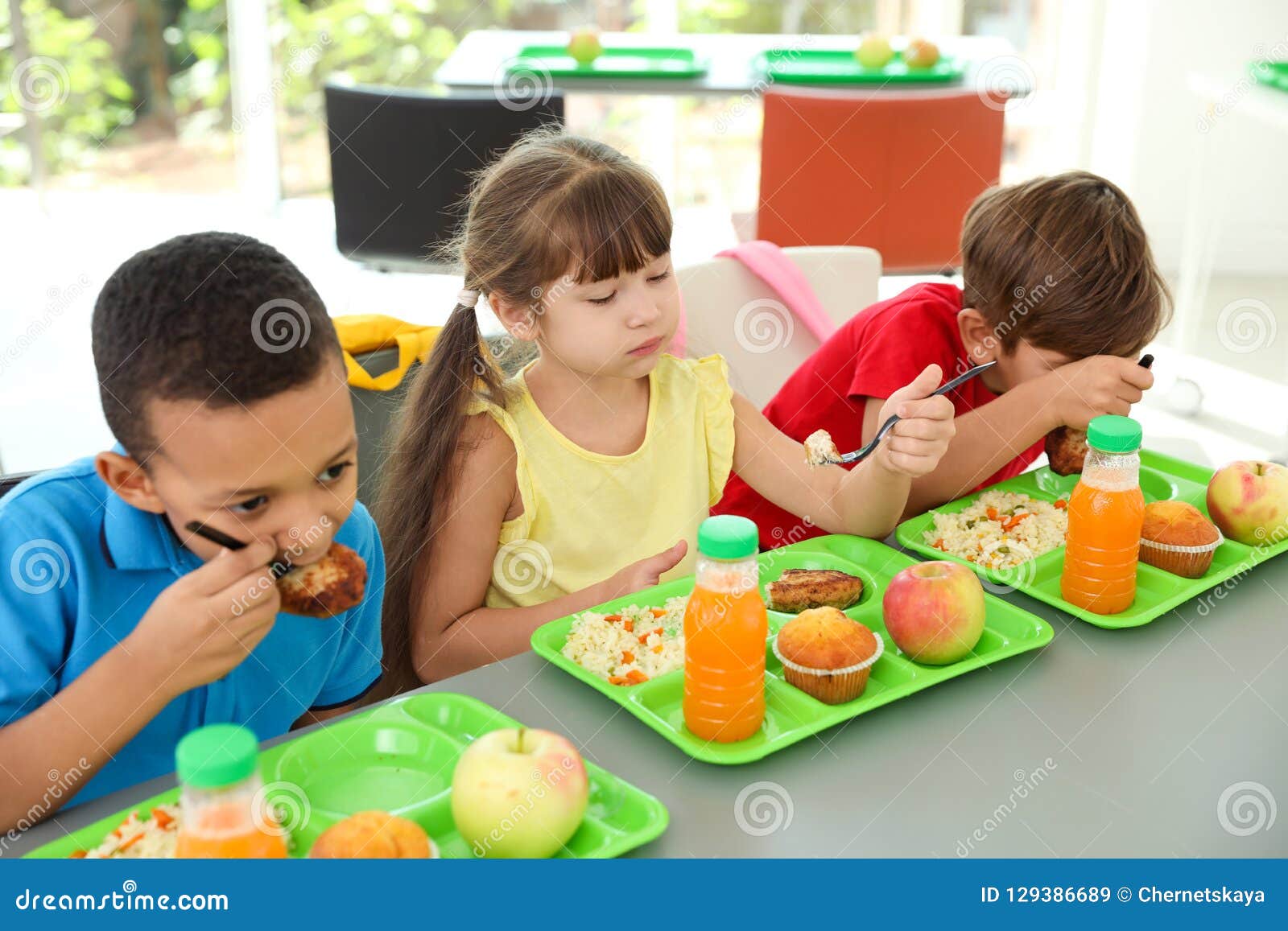 Children Sitting at Table and Eating Healthy Food during Break Stock ... Children Sitting at Table and Eating Healthy Food during Break Stock ...