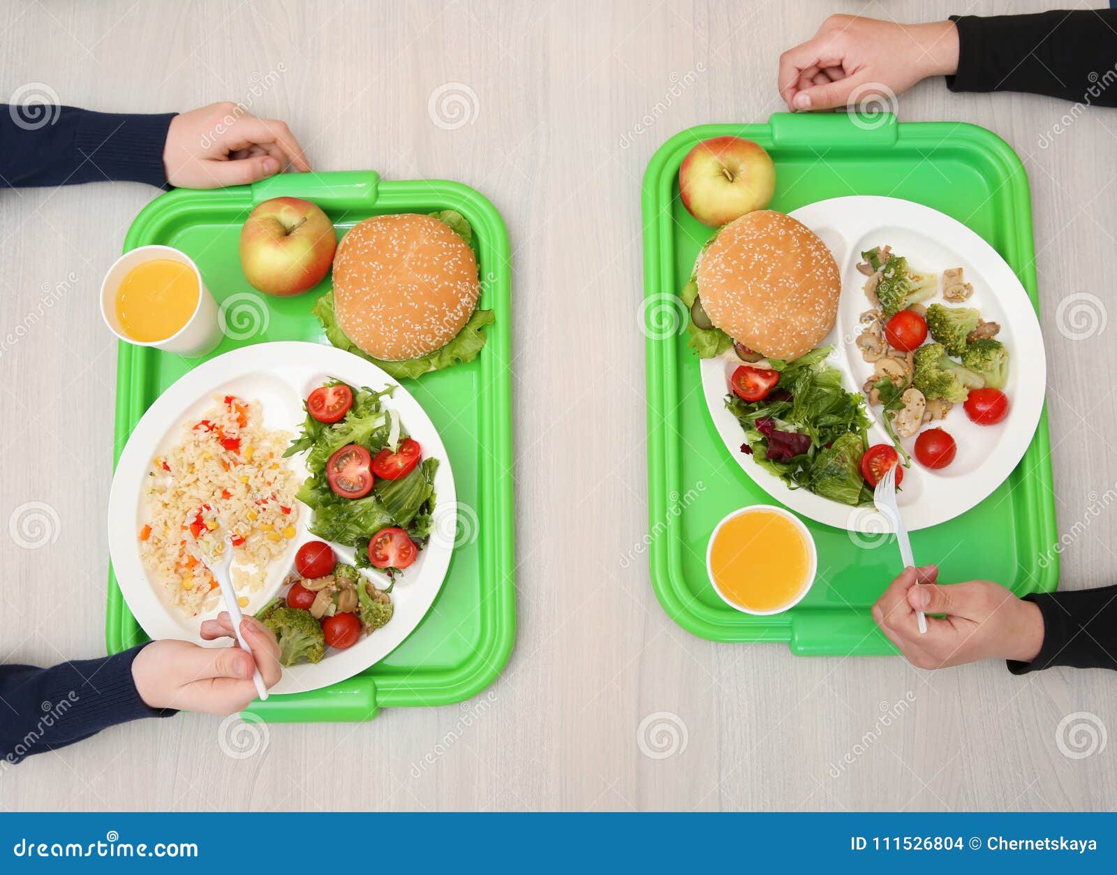 Children Sitting at Table in School Cafeteria Stock Photo - Image of ...