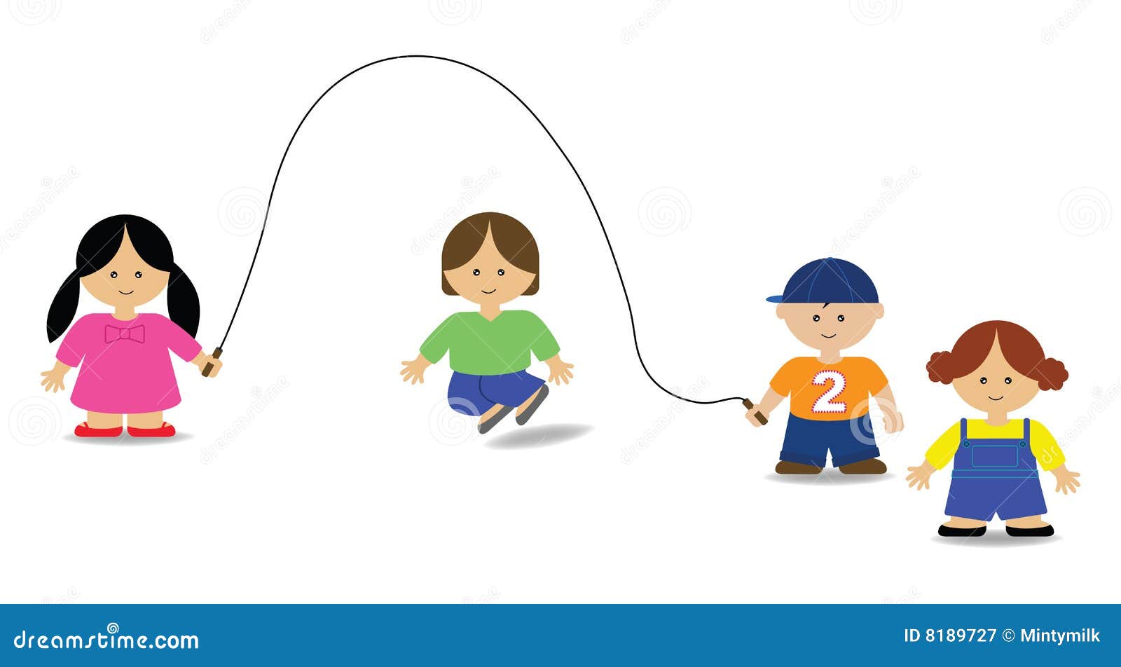 Children skipping stock illustration. Illustration of jump - 8189727
