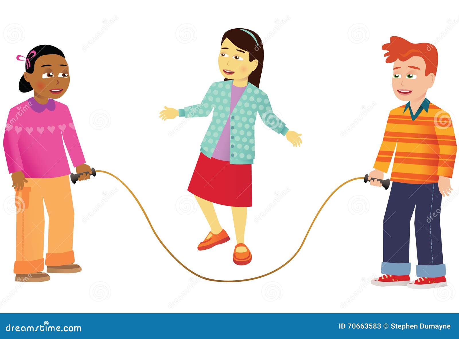 Children skipping stock vector. Illustration of elementary - 70663583