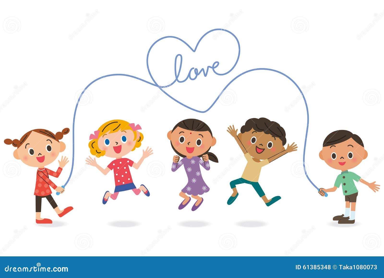 Children skipping rope stock vector. Illustration of meeting - 61385348