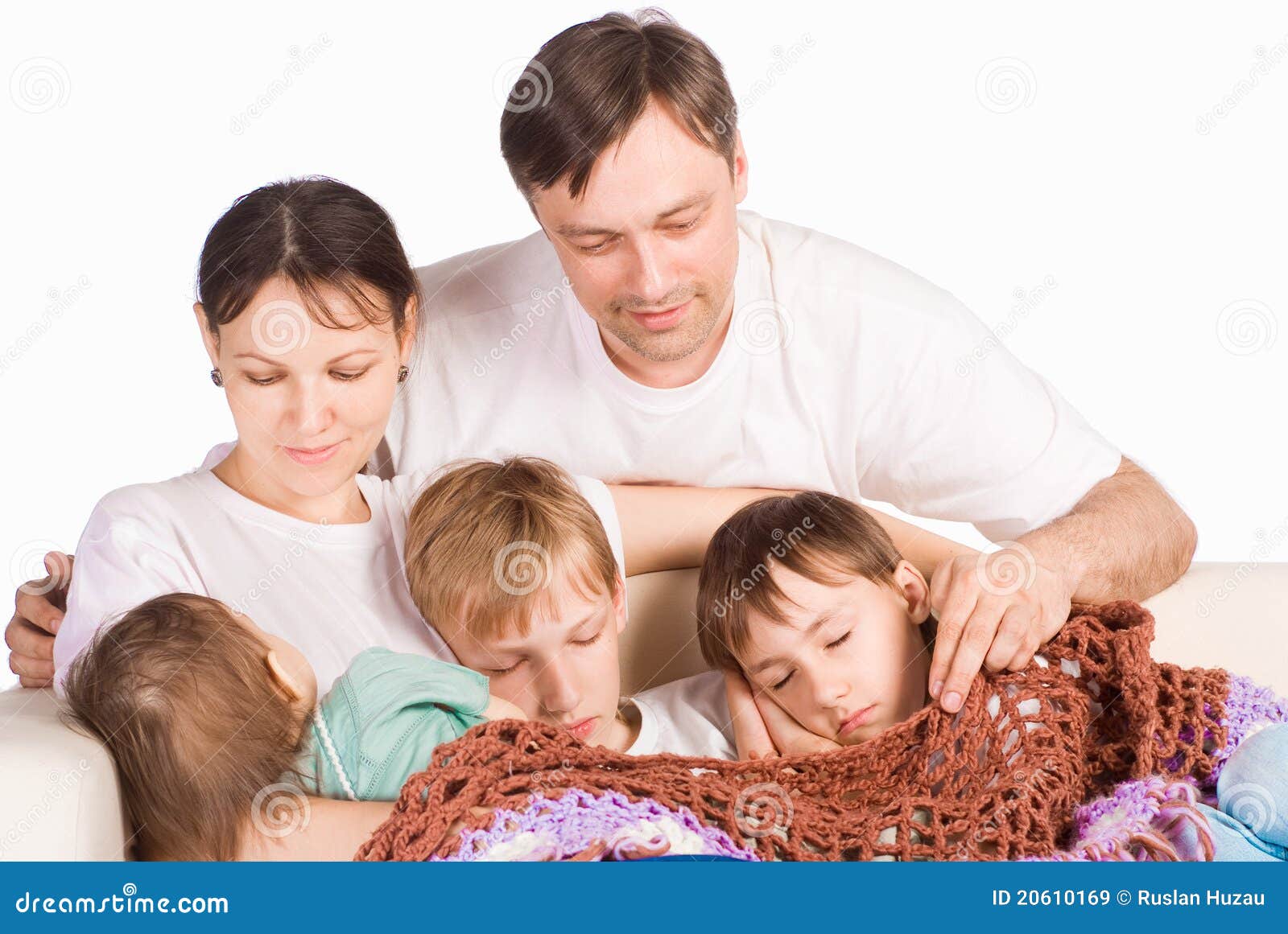 Children sleeping with mom stock image. Image of comfort - 20610169