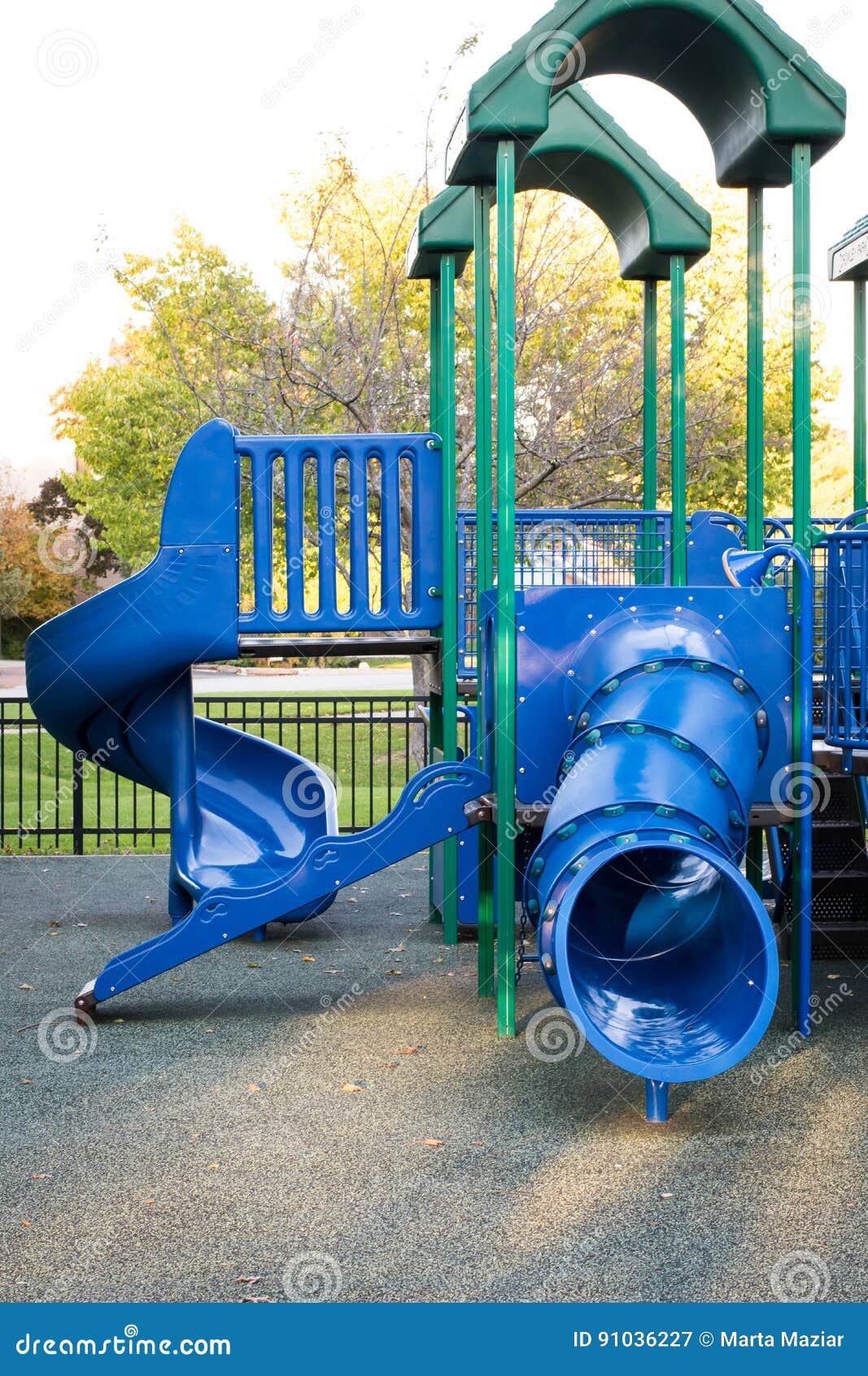 Children Slide at the Playground Stock Image - Image of outside, young ...