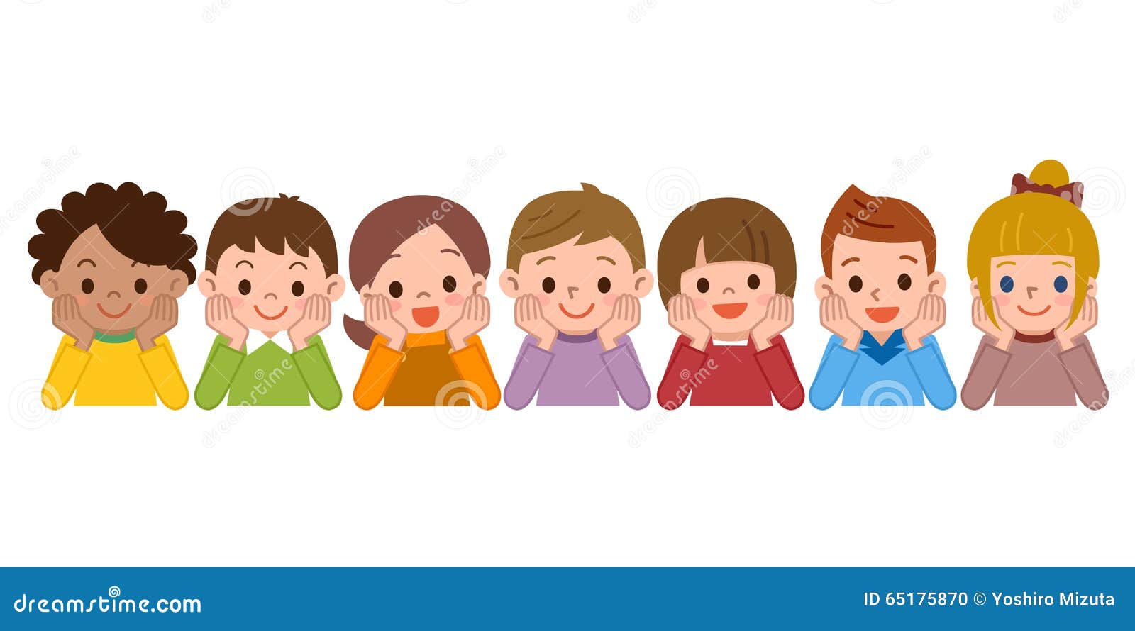 Children smile lie down stock vector. Illustration of animation - 65175870