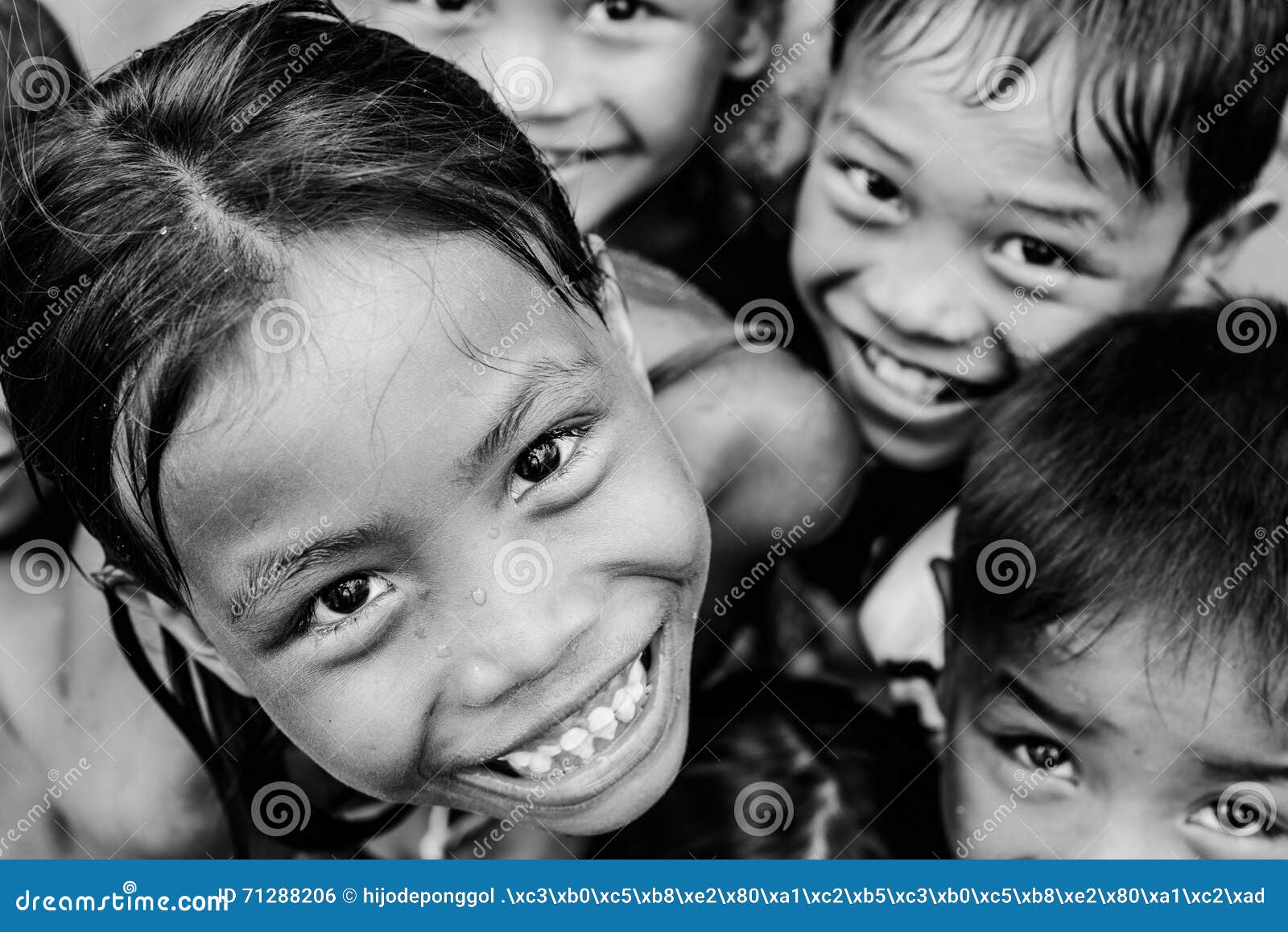 Children Smiling in Front of the Camera. Top of View. Editorial Photo ...