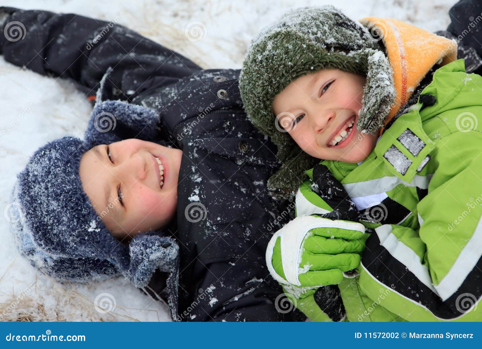 Children in Snow stock photo. Image of smiling, childhood - 11572002