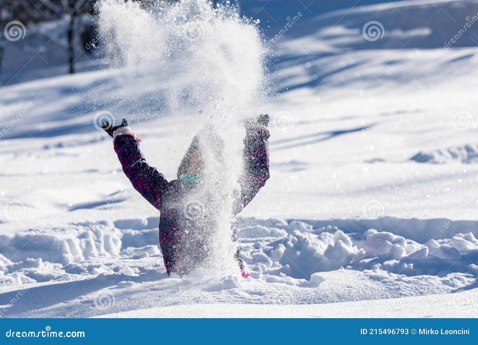 Children in the snow stock image. Image of school, snow - 215496793