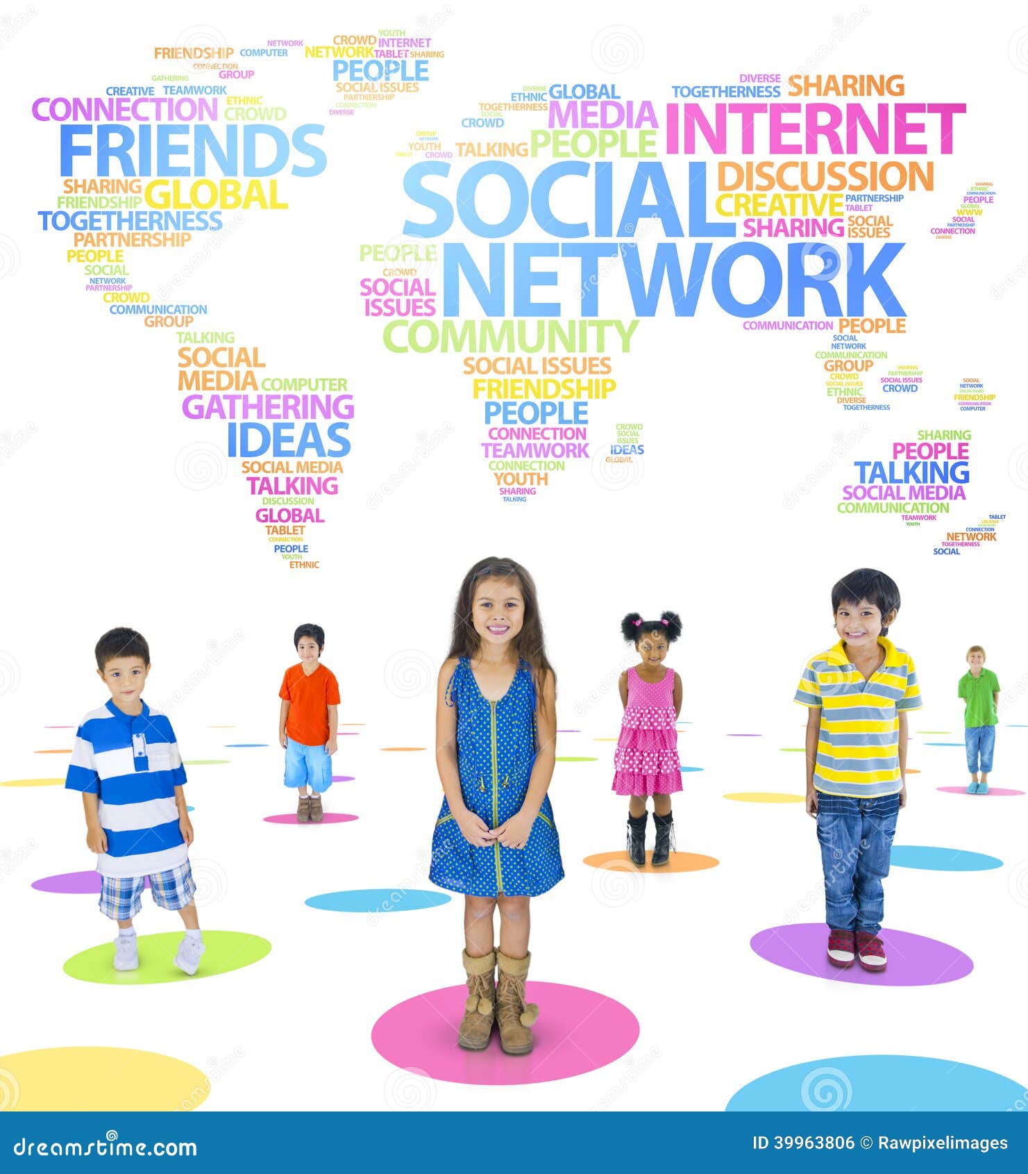 Children and Social Networking Themed Words Stock Photo - Image of ...