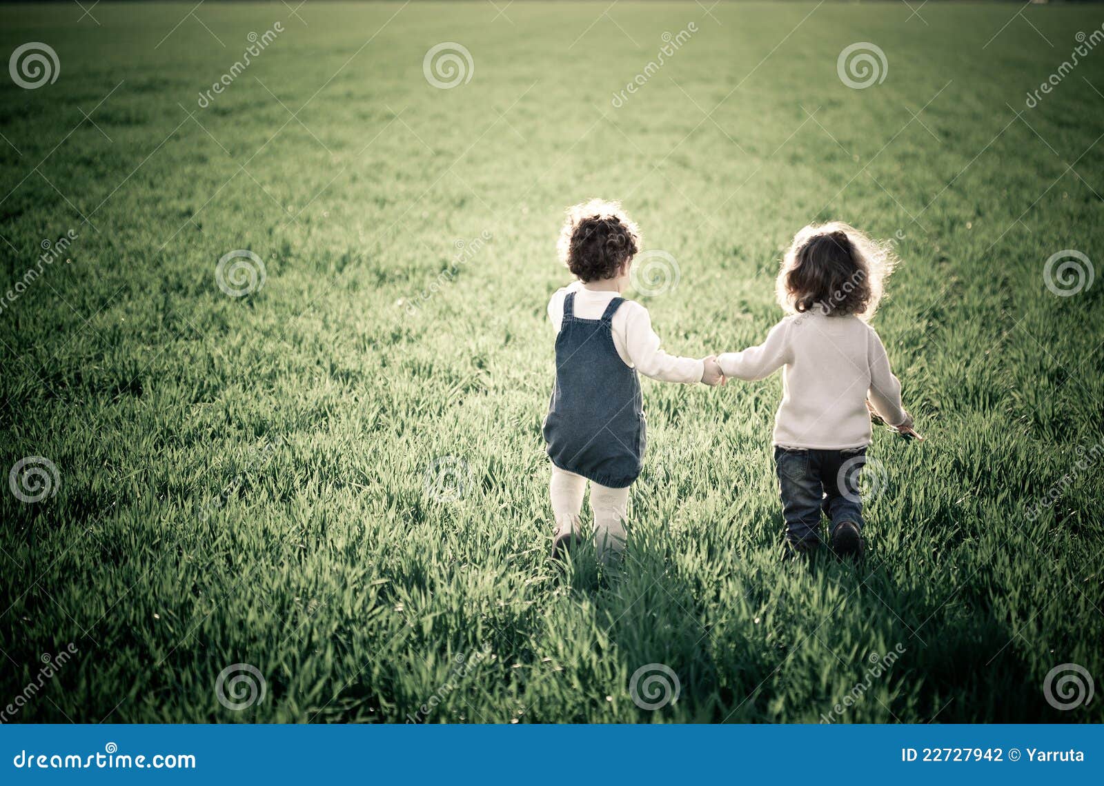 Children in spring field stock photo. Image of baby, spring - 22727942