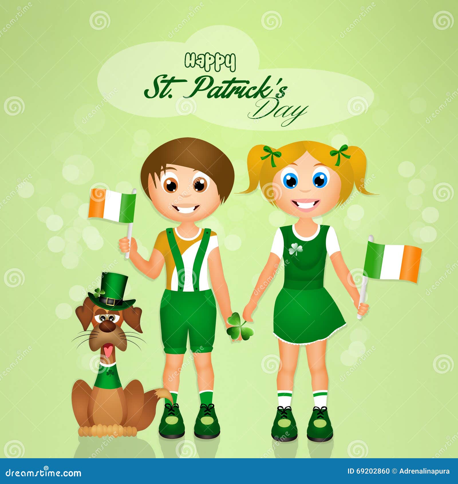 Children for St. Patrick S Day Stock Illustration - Illustration of ...