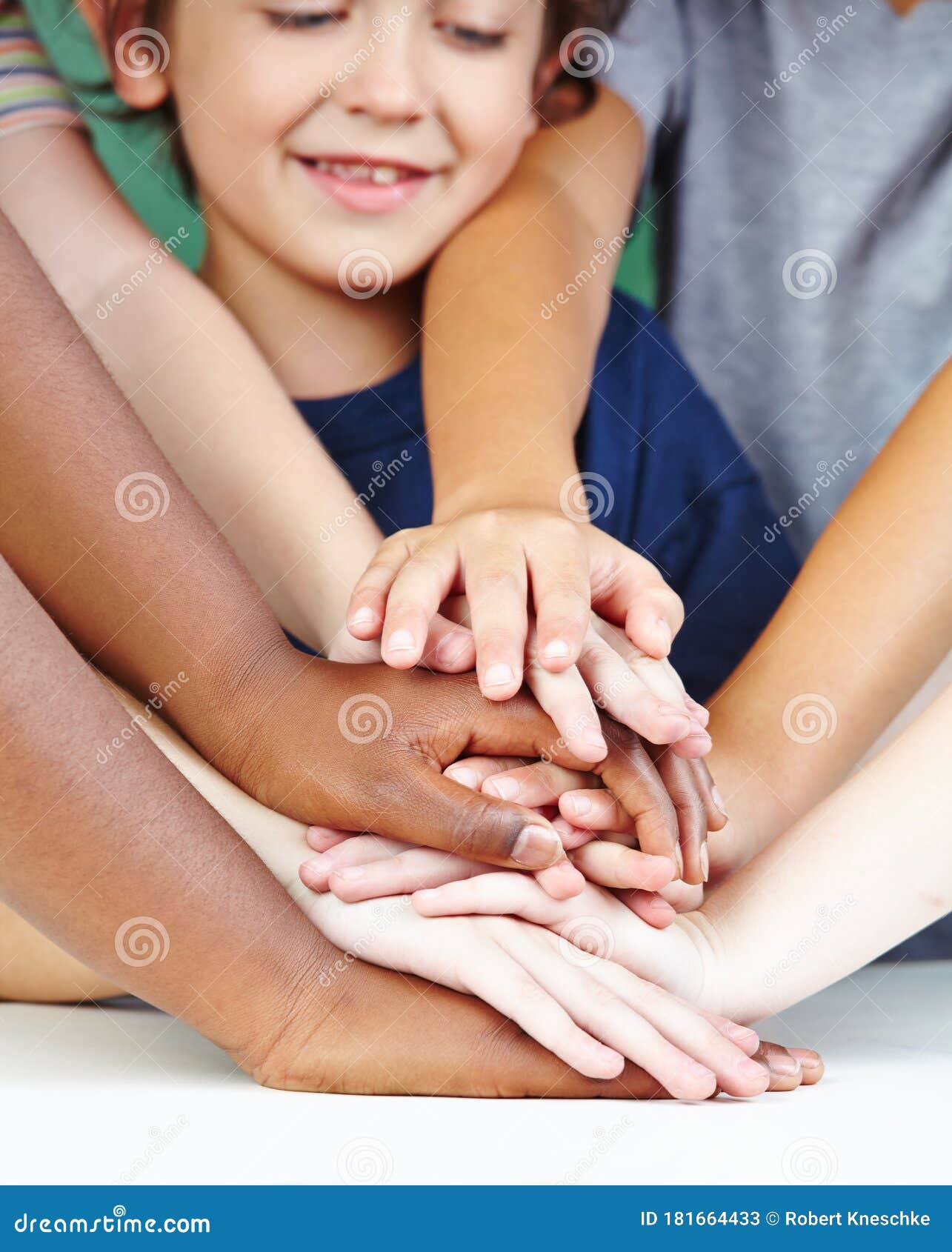Children Stack Hands As Concept Stock Image - Image of concept, support ...