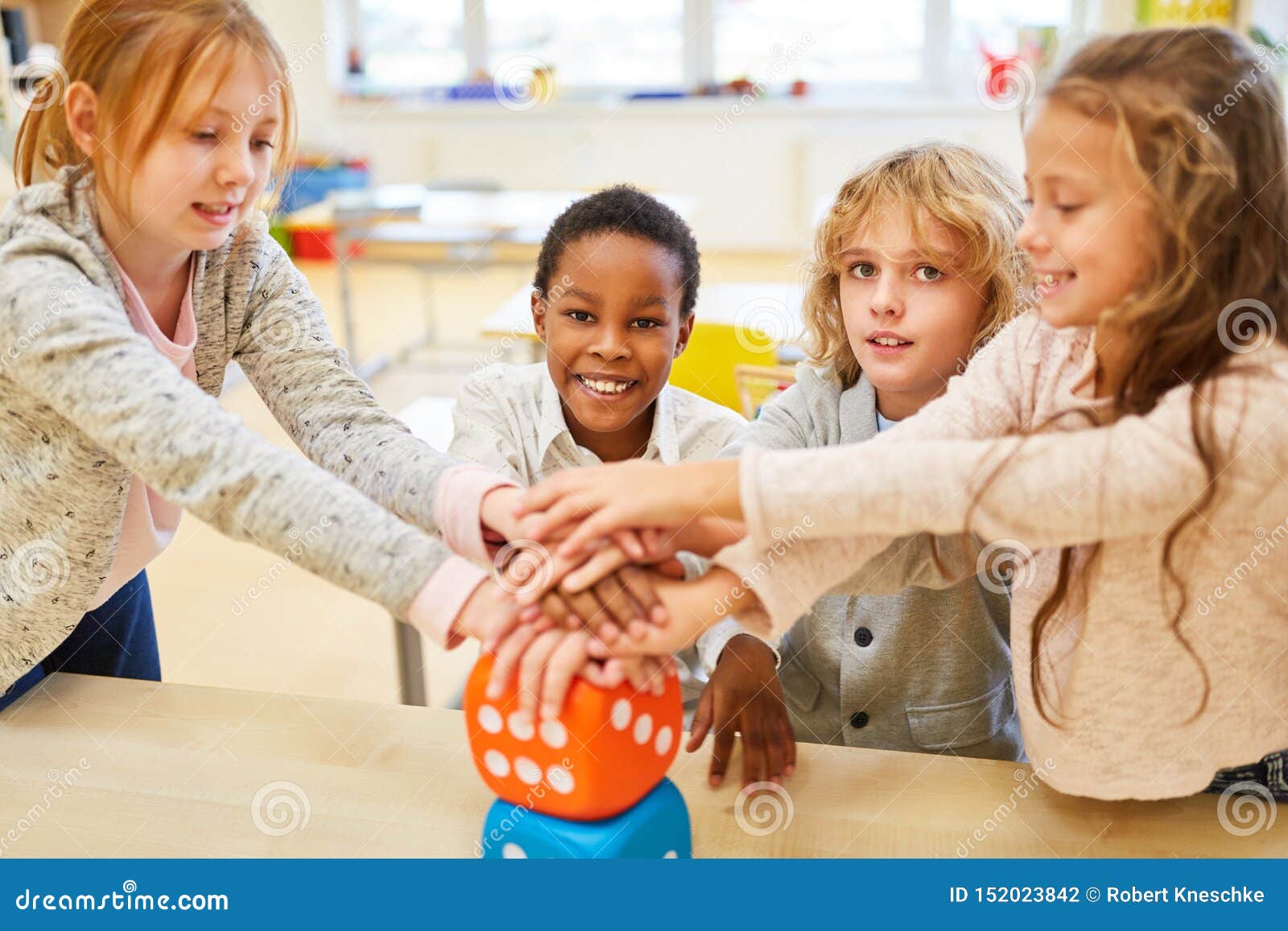 Children Stack Hands for Integration Stock Photo - Image of concept ...
