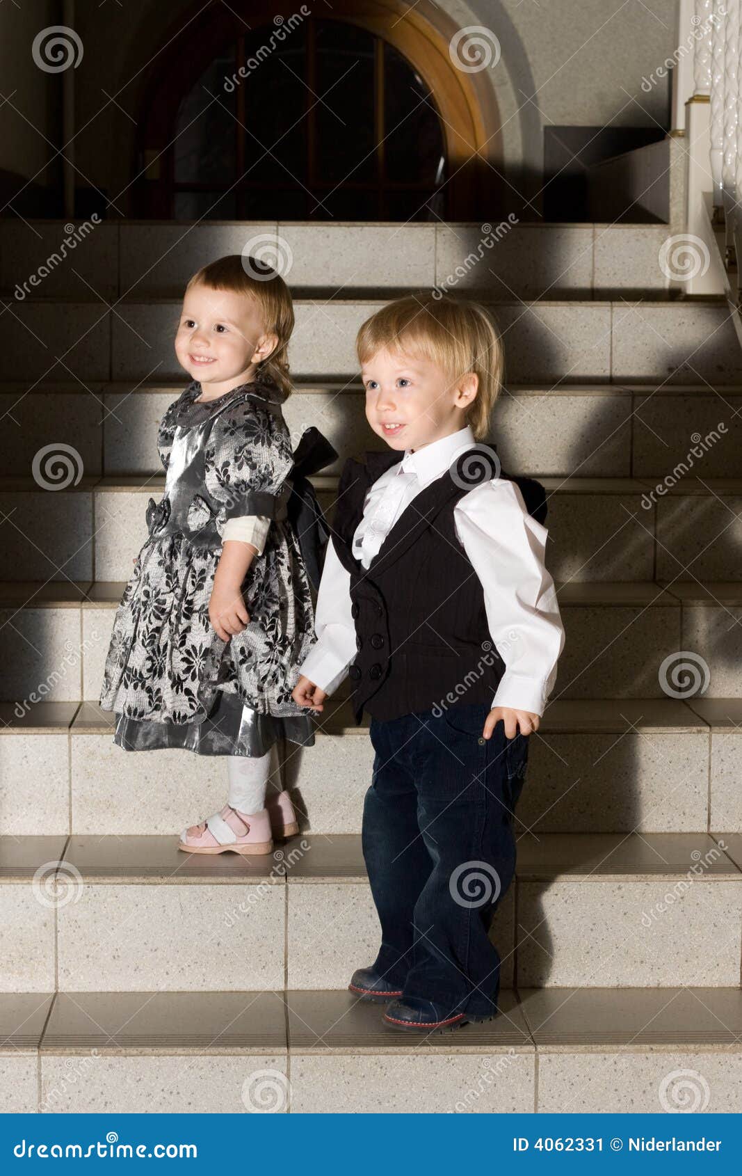 Children on stairs stock image. Image of child, adorable - 4062331