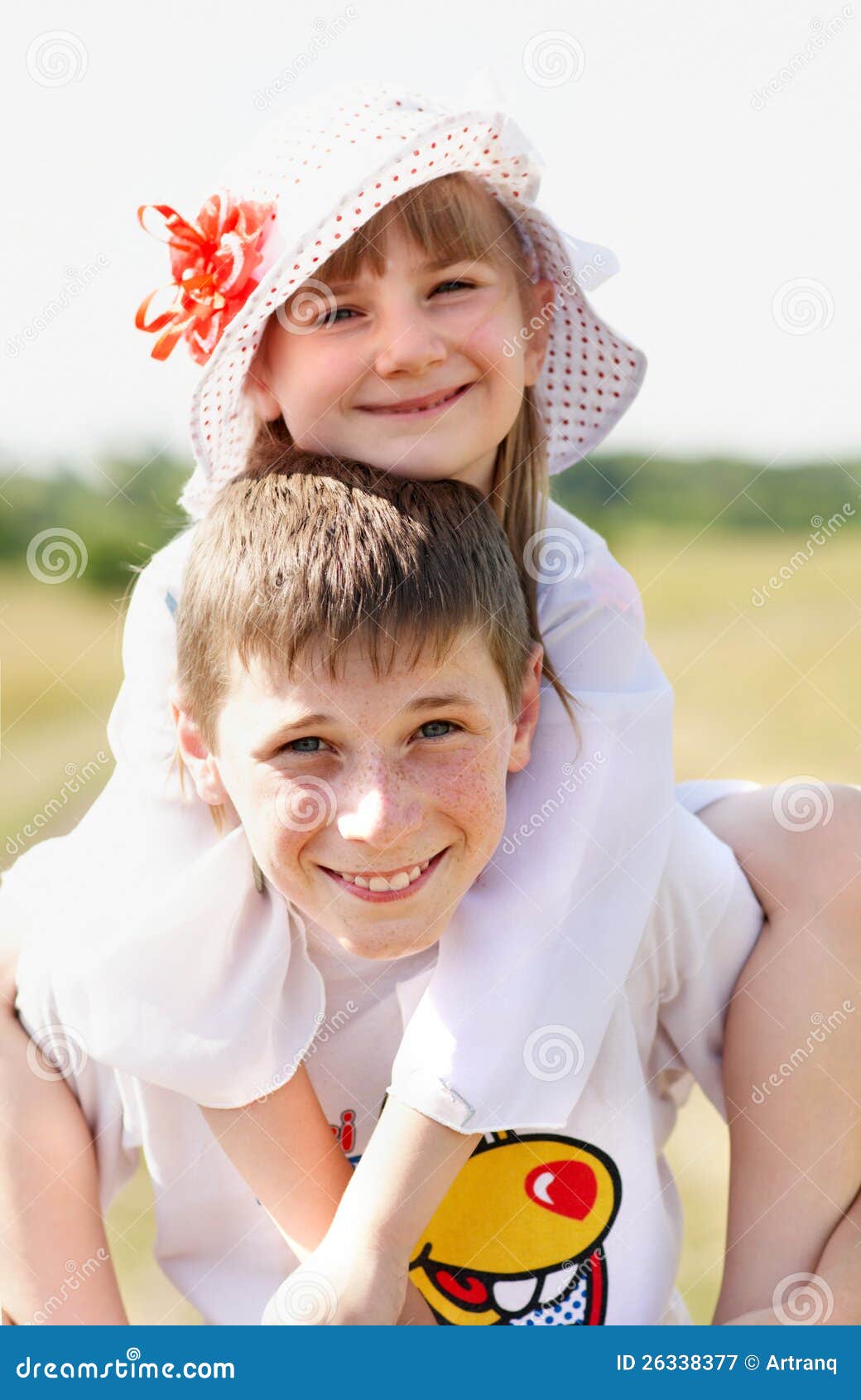 The Children are Standing Outdoor Stock Image - Image of merry ...
