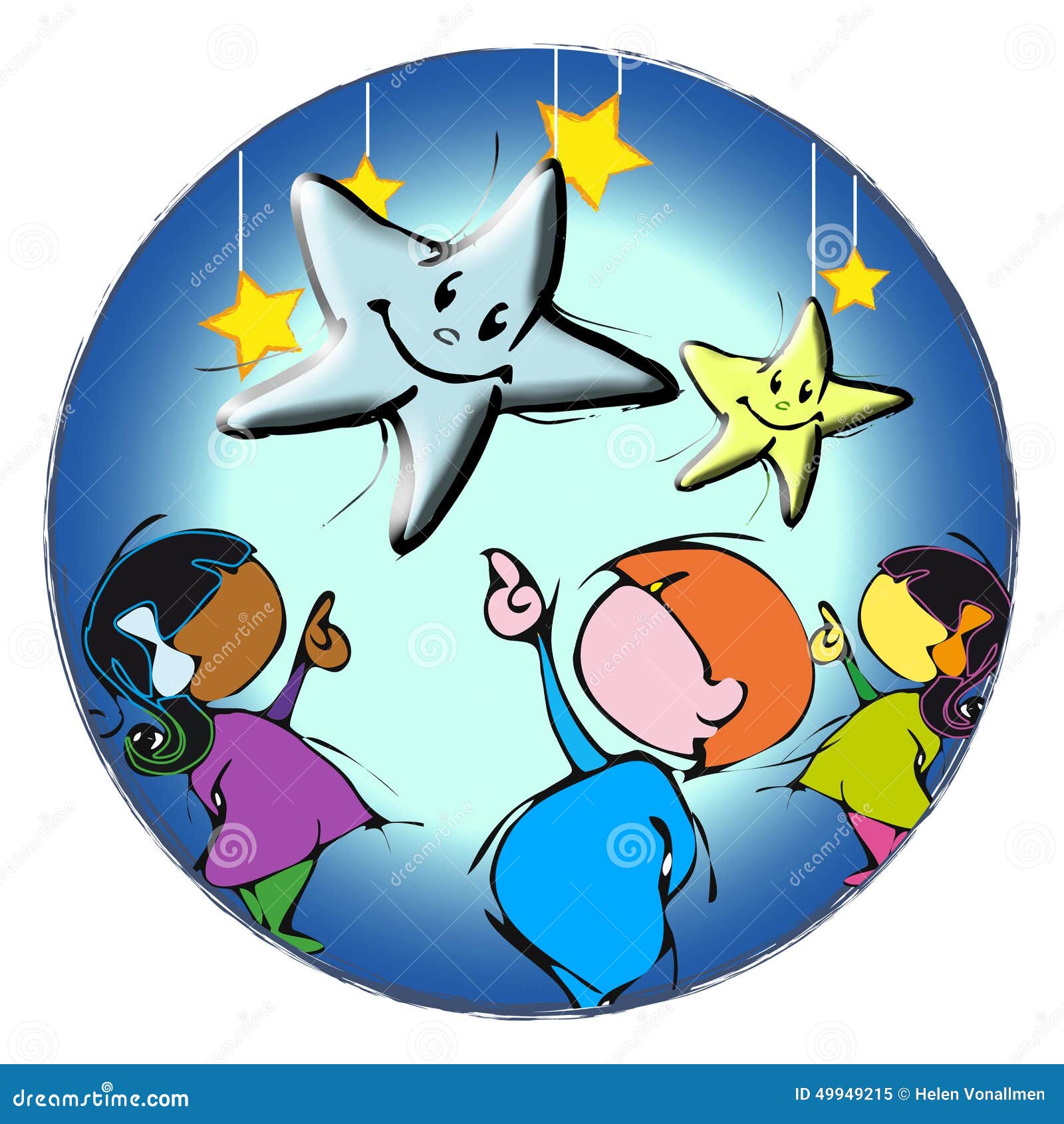 Circle Mandala with Stars Cartoon for Baby Children-Diversity Stock ...