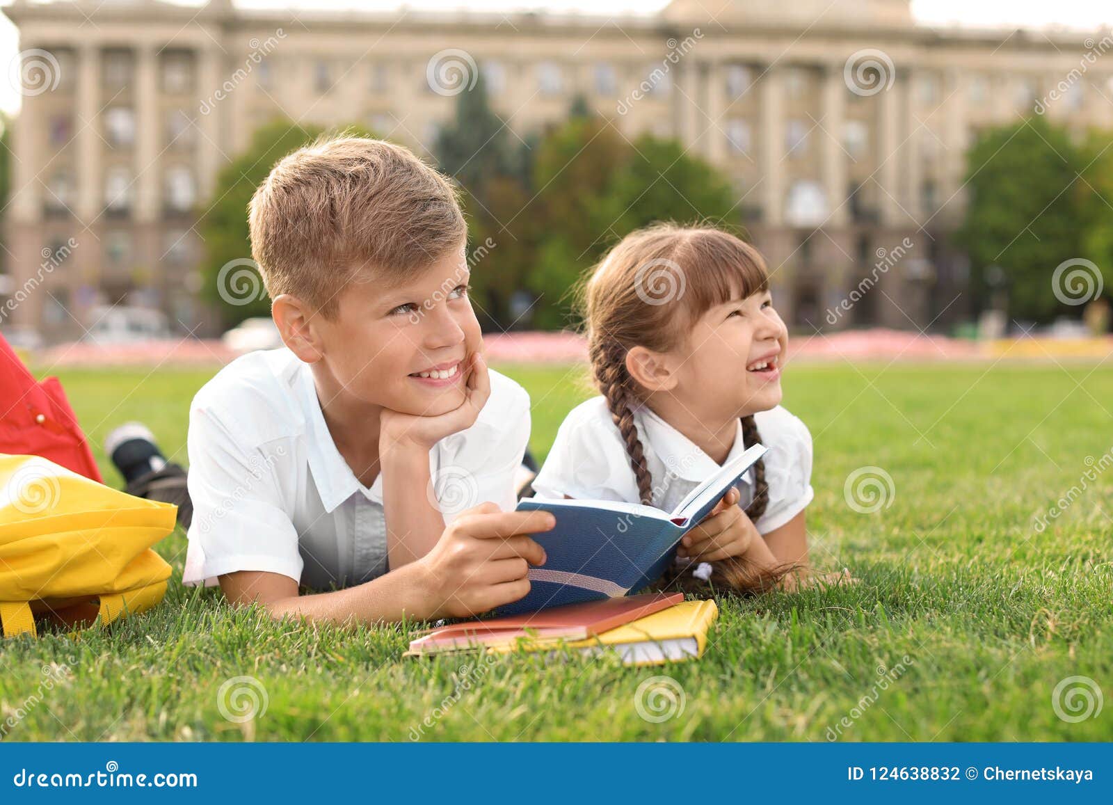 Children with Stationery Doing School Assignment Stock Photo - Image of ...