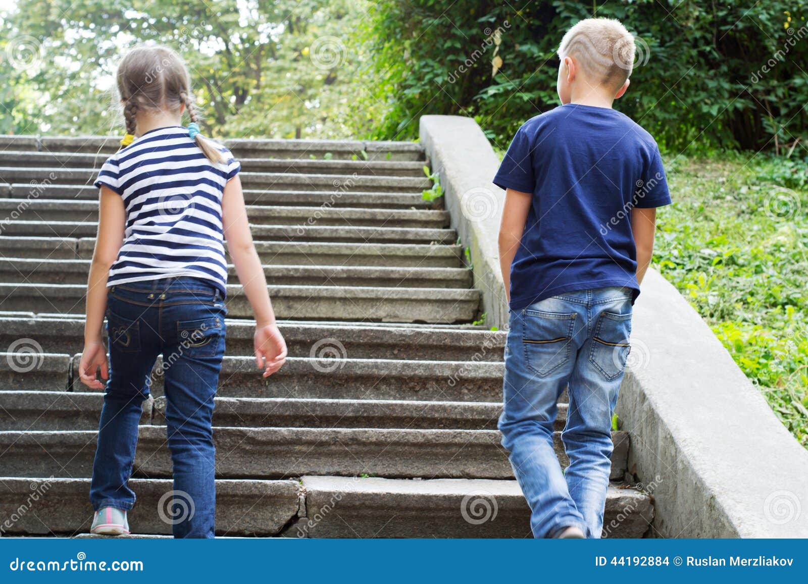 Children on the steps of stock photo. Image of stairs - 44192884
