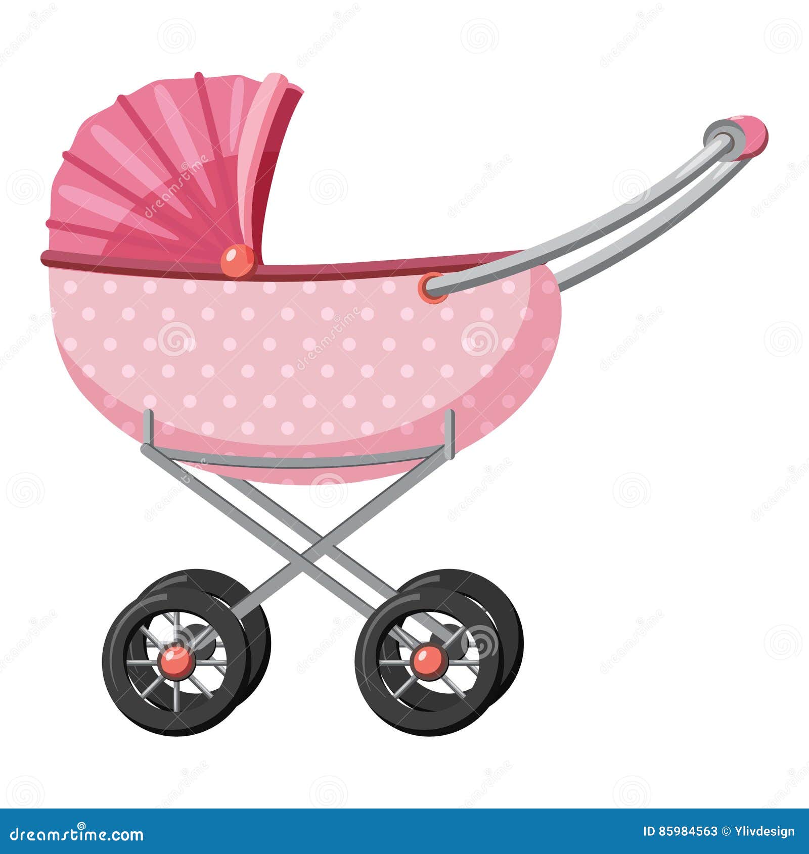 Children Stroller Icon, Cartoon Style Stock Vector - Illustration of ...
