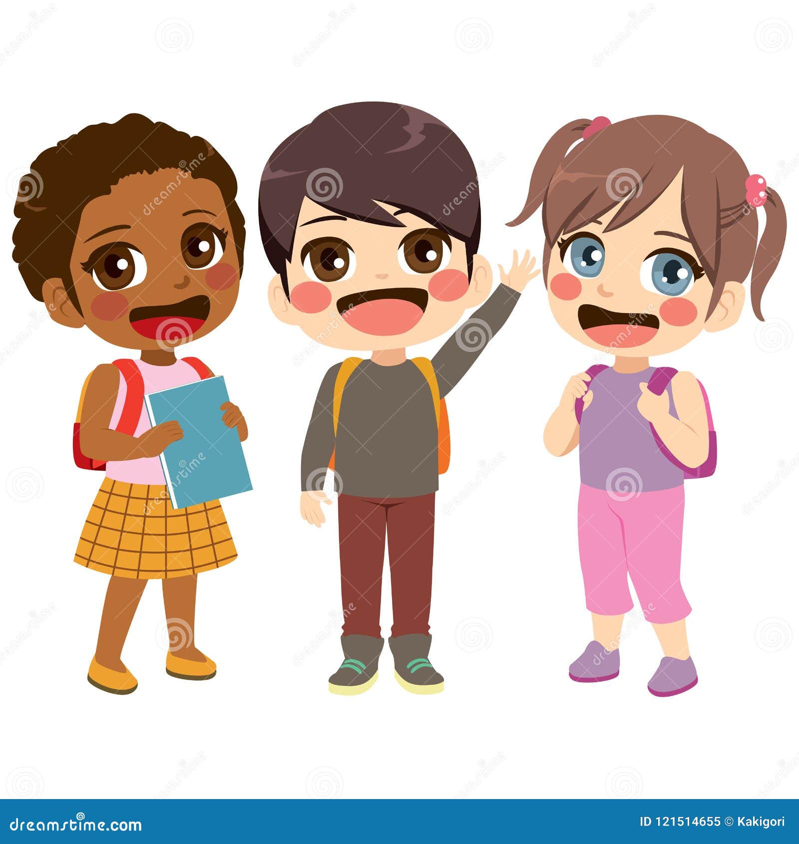 Children Students Standing stock vector. Illustration of school - 121514655
