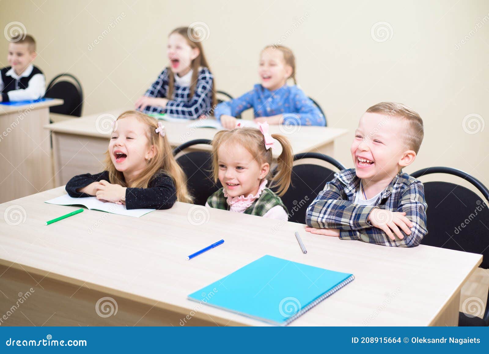 Children are Students Together in a Classroom in School Get the ...