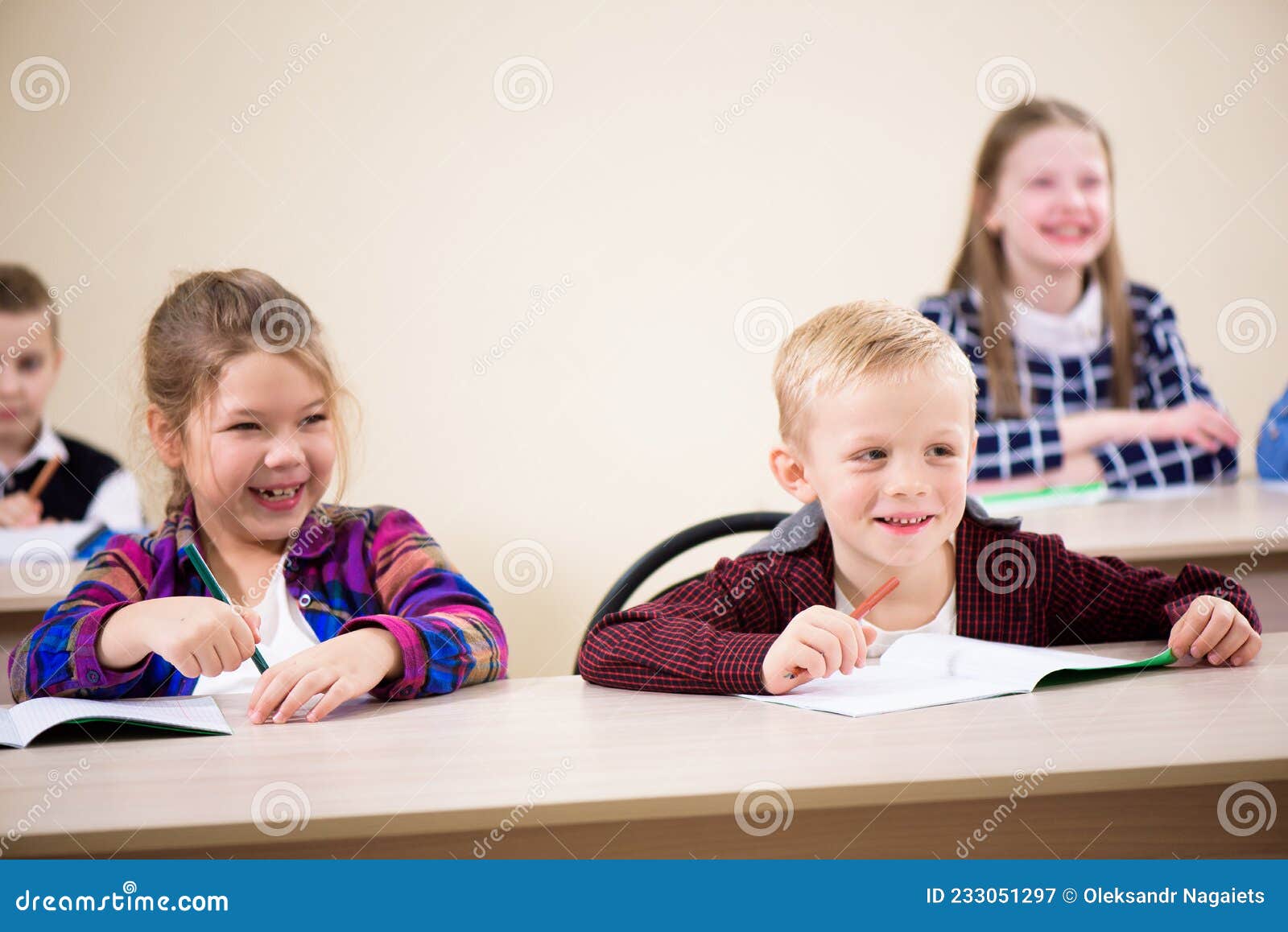 Children are Students Together in a Classroom in School Get the ...