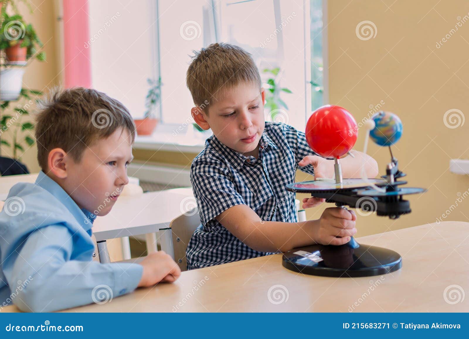 Children Study the Planets of the Solar System Stock Image - Image of ...