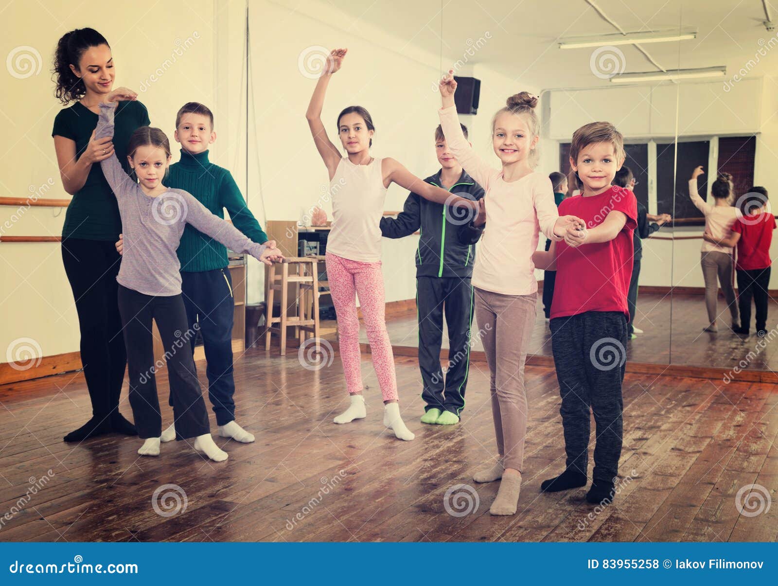 Children Studying of Partner Dance at Dance School Stock Photo - Image ...