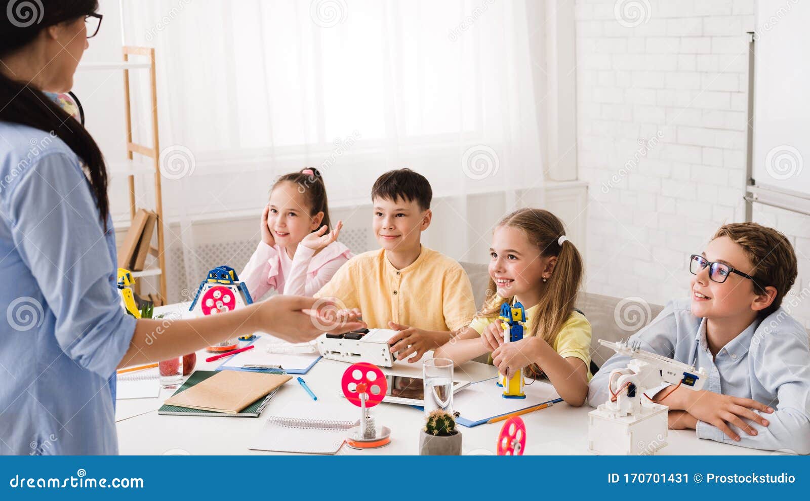 Children Studying in after School Computer Coding Class Stock Image ...