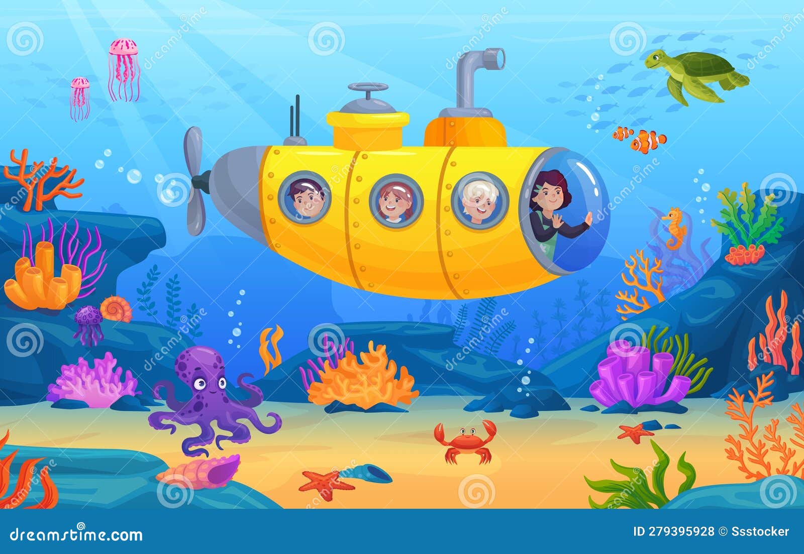 A Child Submarine Built From Vector. | CartoonDealer.com #207550752 A Child Submarine Built From Vector. | CartoonDealer.com #207550752